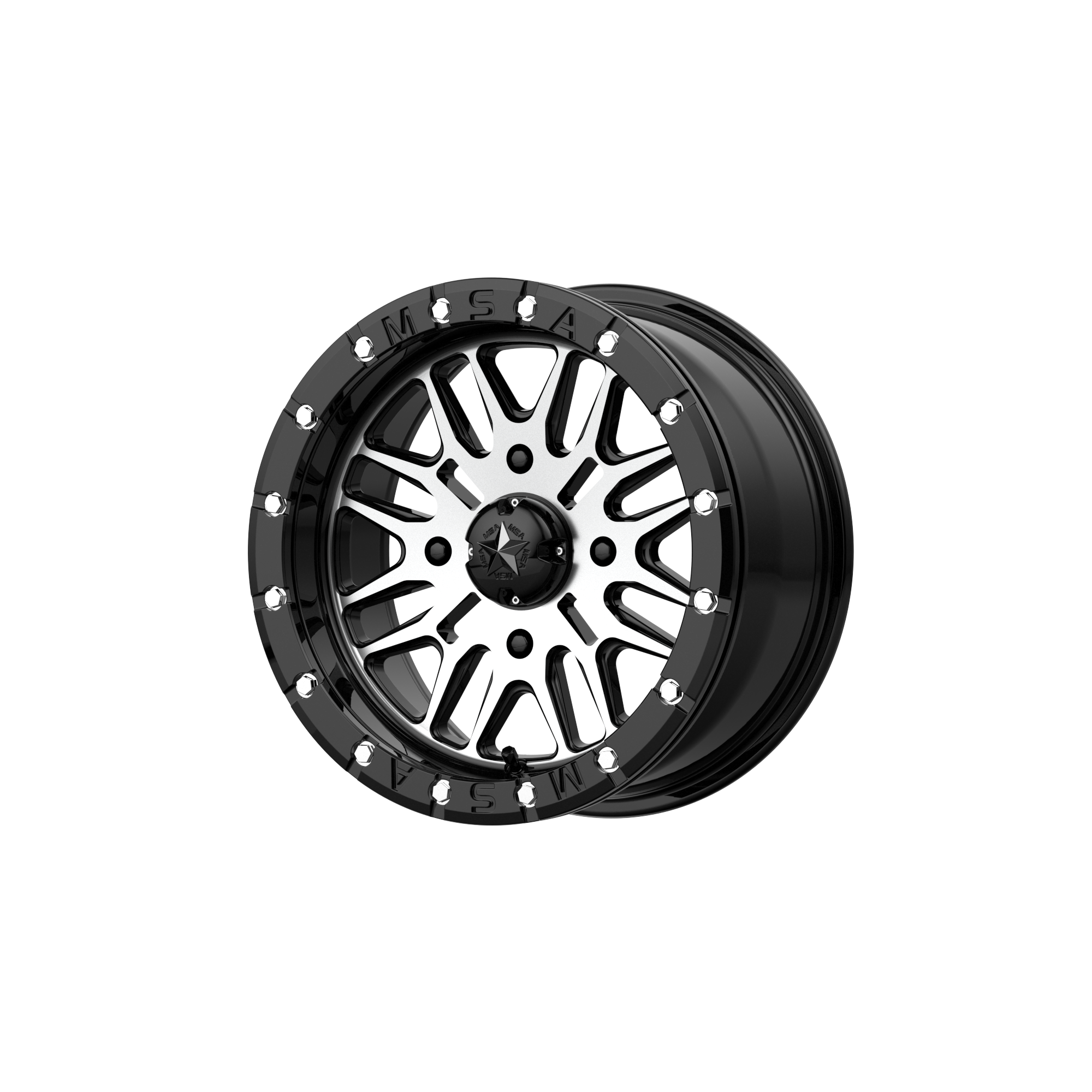 MSA M37 BRUTE BEADLOCK 14 Inch 4X137 Wheel Rim 14x7 10mm GLOSS BLACK